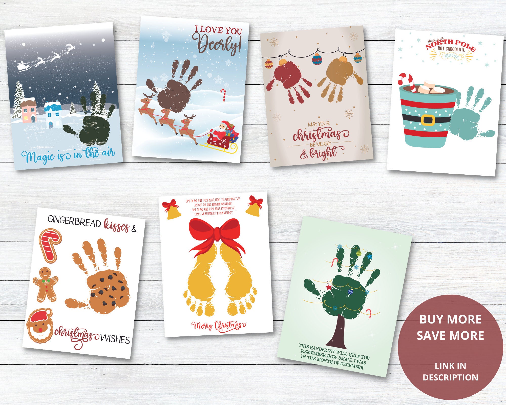 Christmas Reindeer Handprint Footprint, Baby Toddler Kids Art Crafts ...