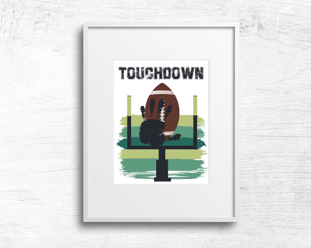 Touchdown Football Craft Printable, Football Handprint Footprint, Kids ...