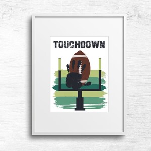 Touchdown Football Craft Printable, Football Handprint Footprint, Kids ...