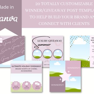 20 Instagram Posts | Giveaway/winner Templates Bundle | Instagram Feed ...