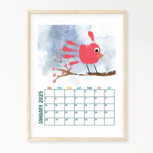 2025 12 Month Handprint Calendar, DIY Kid Toddler Baby Craft, Calendar ...