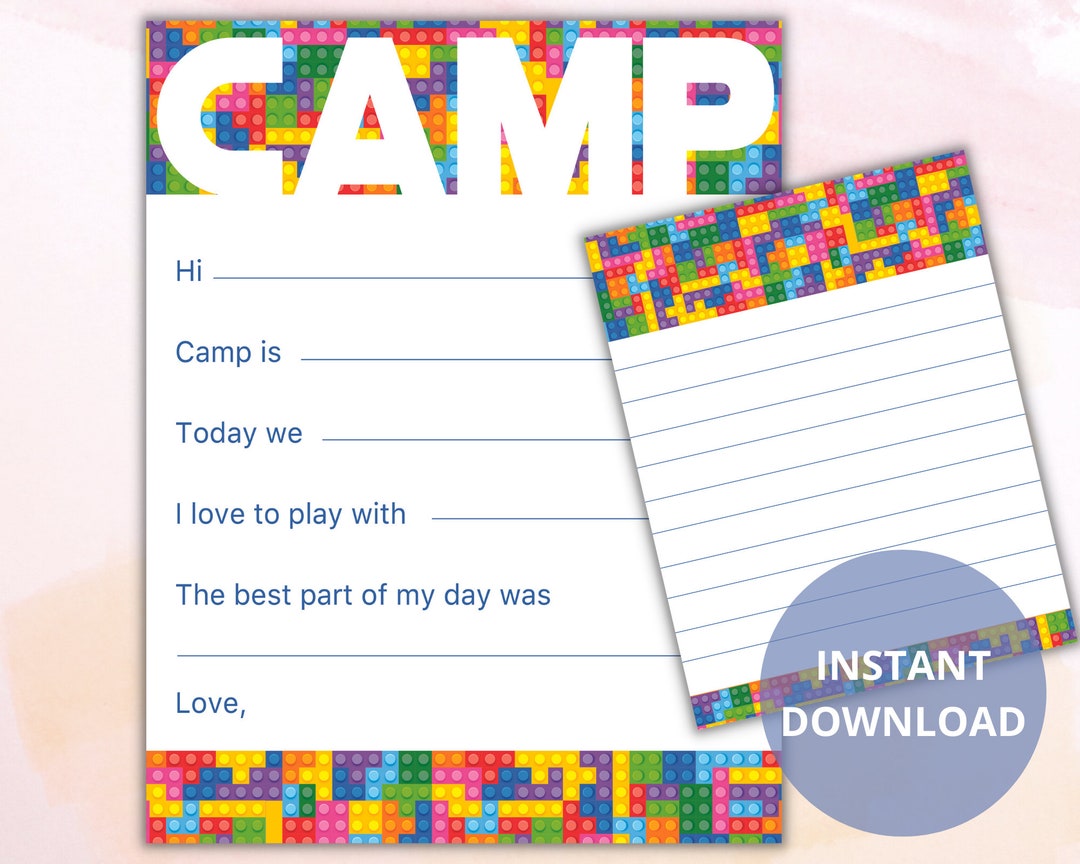 Stationery From Camp | Kids Letter Summer Camp | Fill in Blank Camp ...