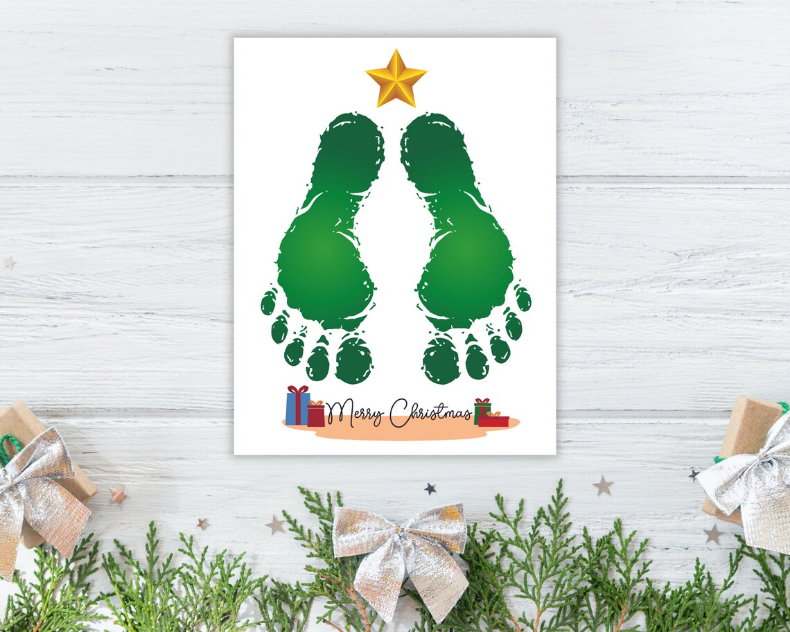 Christmas Handprint Footprint Craft Bundle Printable - Etsy
