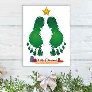 Christmas Handprint Footprint Craft Bundle, Printable Christmas Card ...