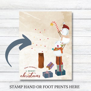 Christmas Tree Snowman Handprint Art, Xmas Printable, Christmas Craft ...