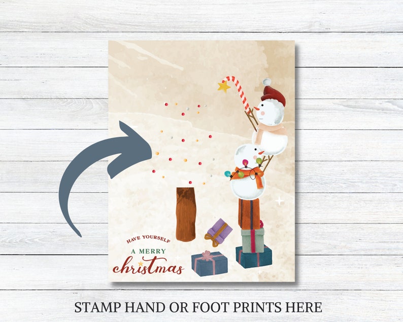 Christmas Tree Snowman Handprint Art Xmas Printable - Etsy