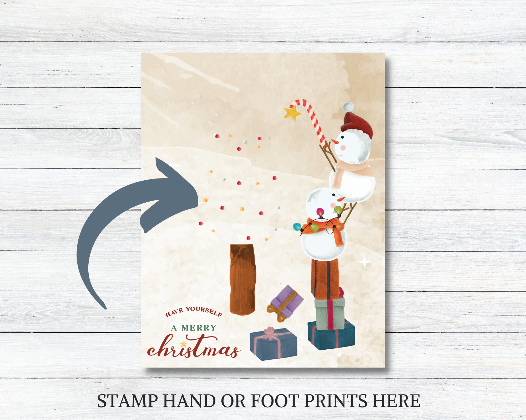 Christmas Tree Snowman Handprint Art Xmas Printable - Etsy