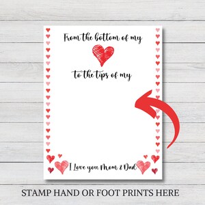 I Love You Mom and Dad Valentine's Day Handprint Art Printable Card ...