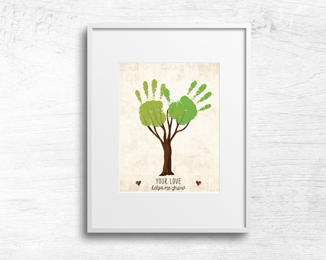 Your Love Helps Me Grow Handprint Card, Baby Toddler Kids Art Crafts ...