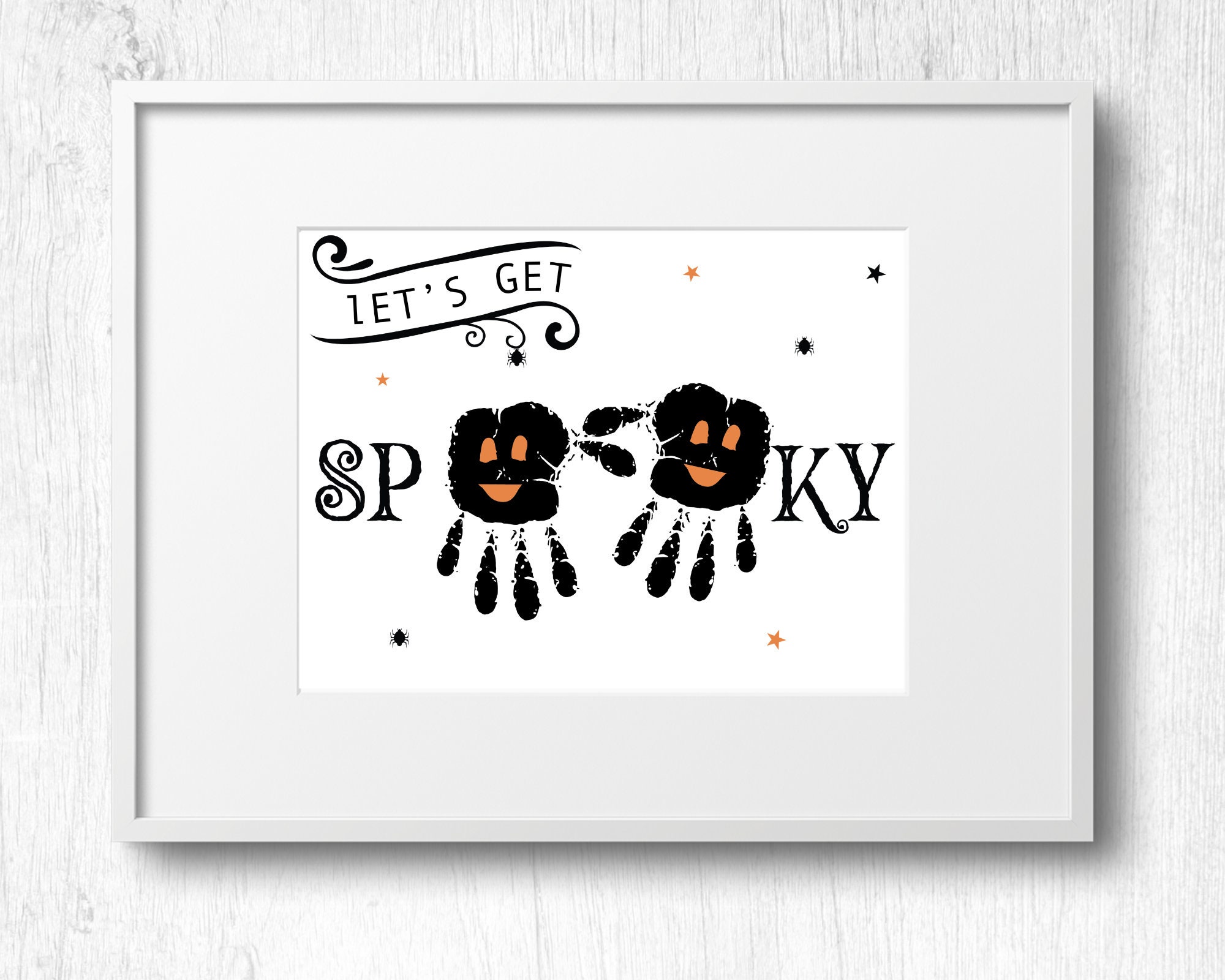Let's Get Spooky Halloween Handprint Activity, Halloween Decor, Toddler ...