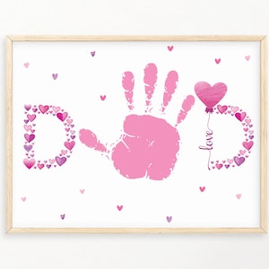 Dad Handprint Art, Baby Toddler Kids Art Craft, Fathers Day Craft ...