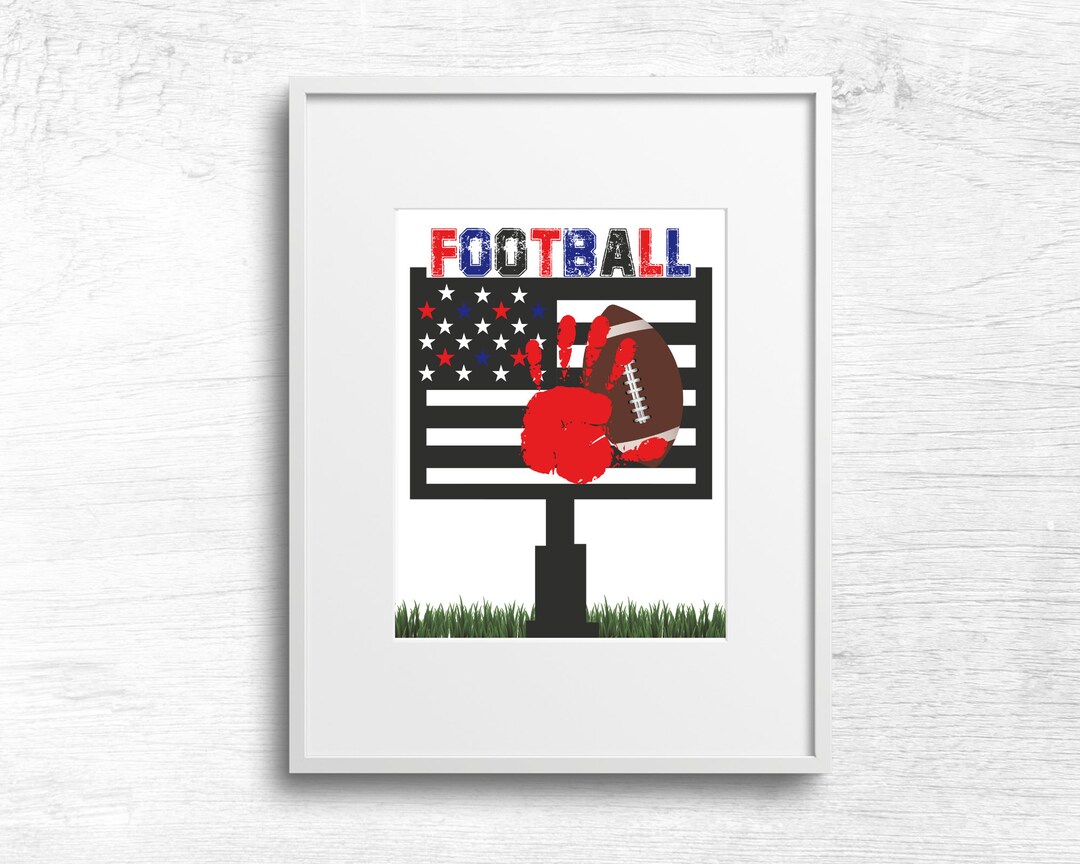 American Football Handprint Printable, Football Handprint, Baby Kids ...
