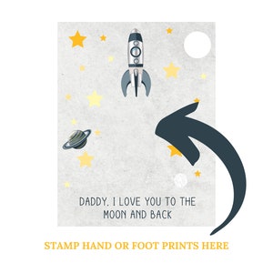 Dad Love You to the Moon and Back Father's Day Handprint Footprints ...