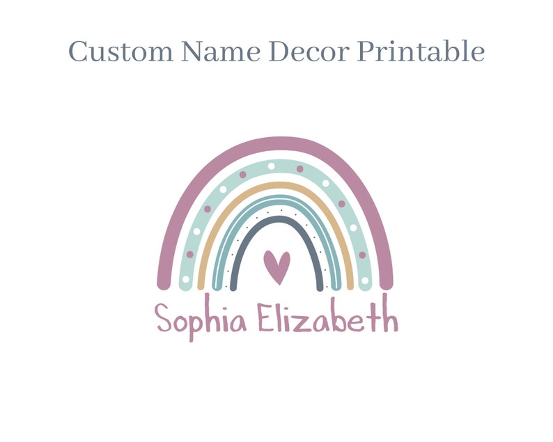 Name Printable Rainbow Design Custom Name Decor - Etsy