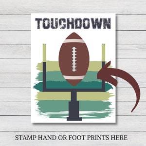 Touchdown Football Craft Printable, Football Handprint Footprint, Kids ...