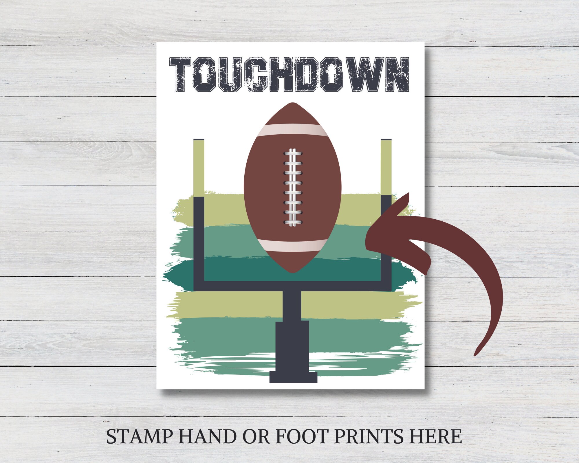 Touchdown Football Craft Printable, Football Handprint Footprint, Kids ...