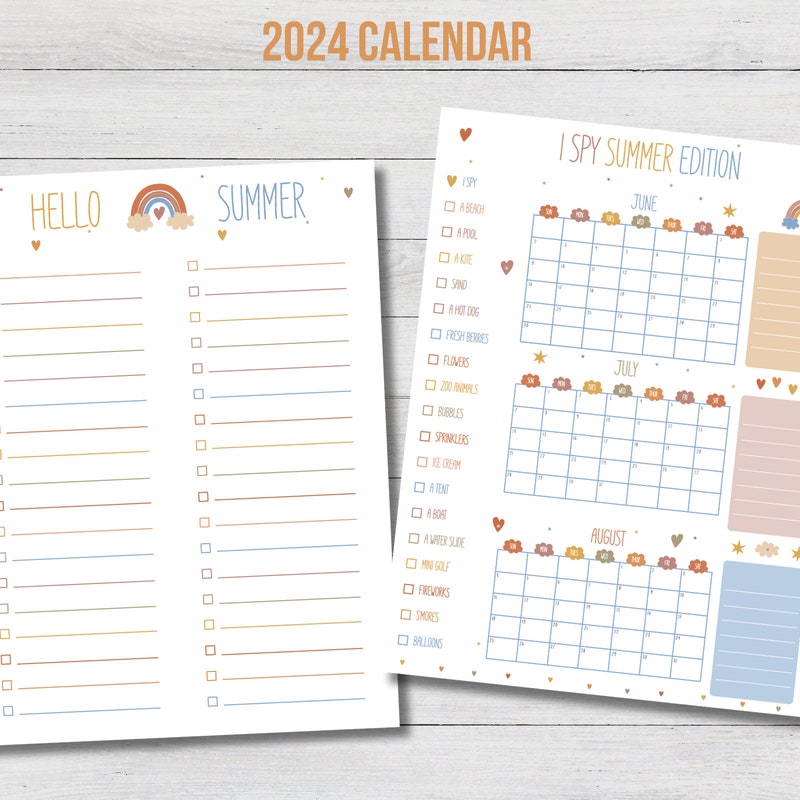 Summer Calendar - Etsy