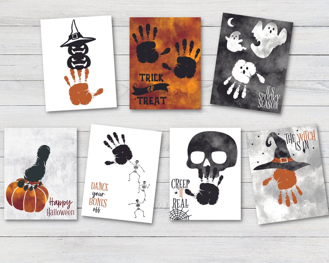 Set of 7 Halloween Bundle Handprints Footprints Baby Toddler - Etsy