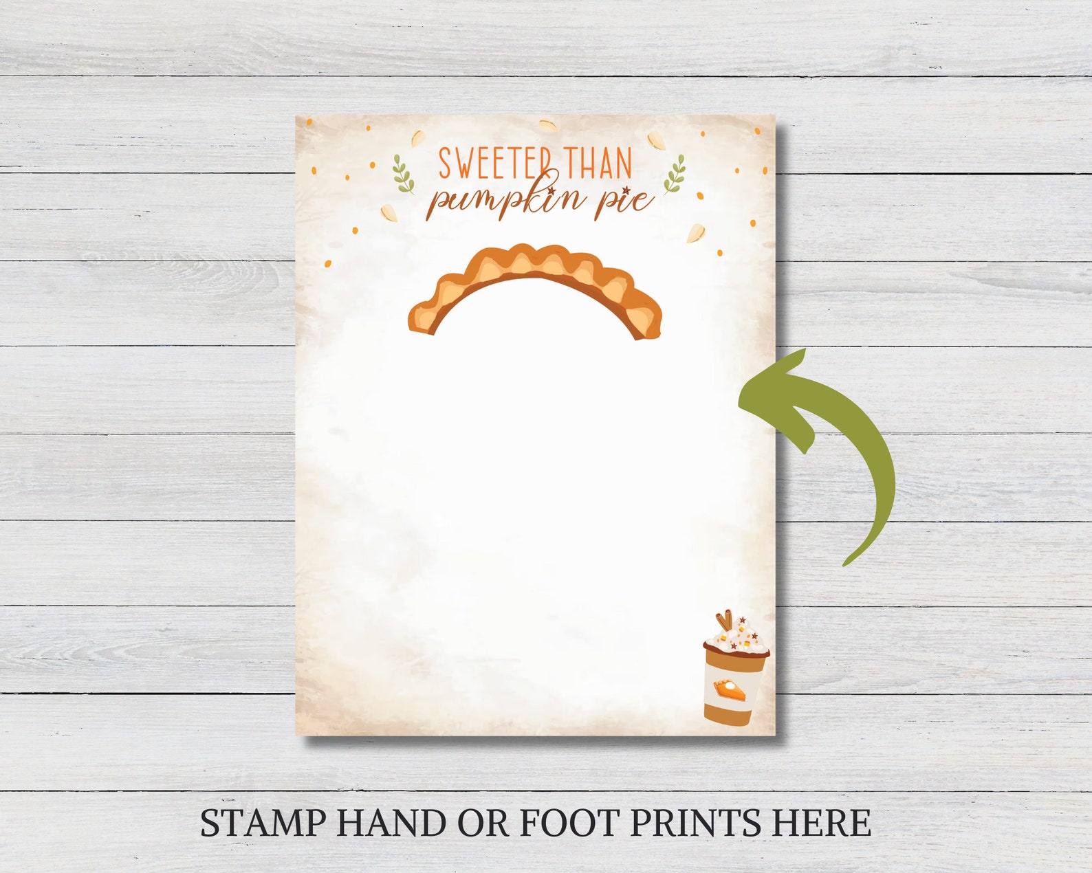 Sweeter Than Pumpkin Pie Fall Footprint Art, Baby Toddler Kid Art Craft ...