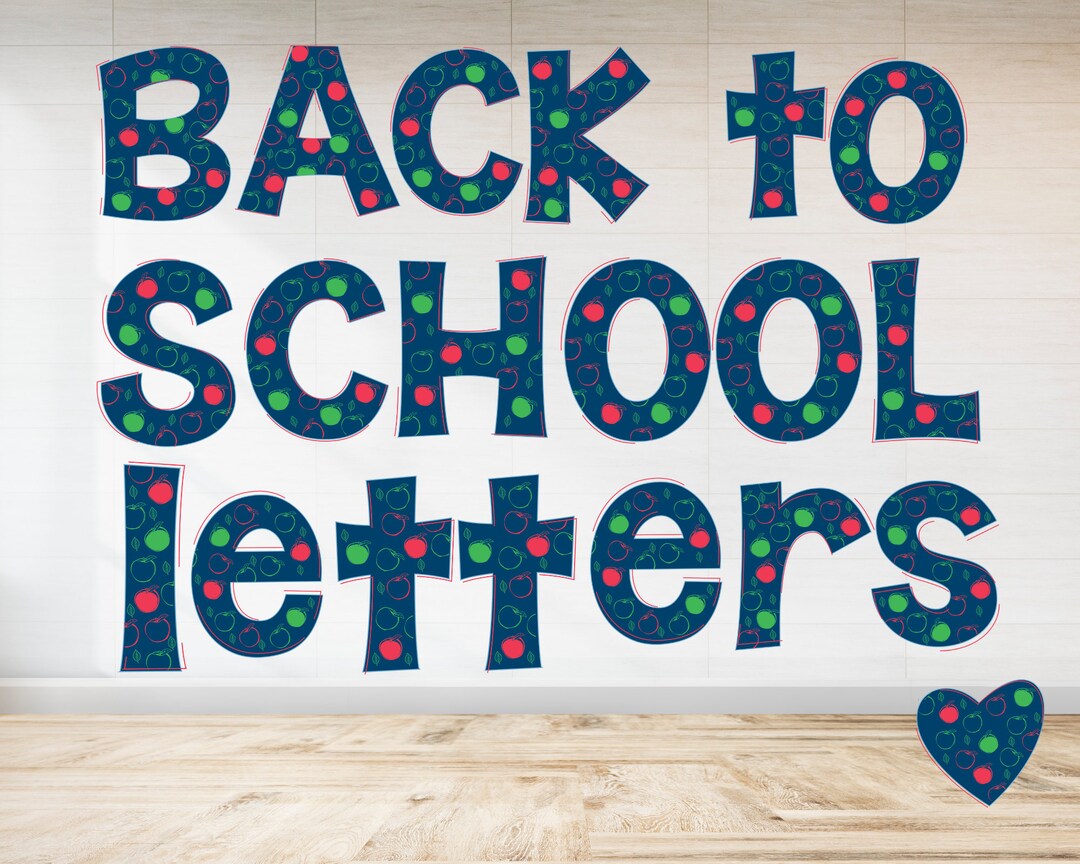Back to School Apple PNG Letters, PNG School Pack, Back to School PNG ...