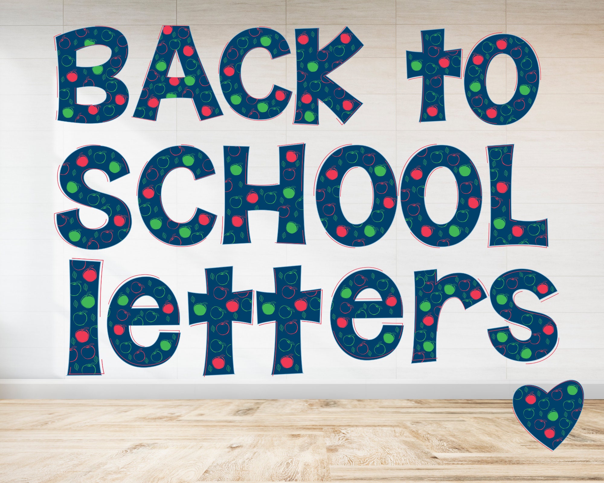 Back to School Apple PNG Letters PNG School Pack Back to - Etsy