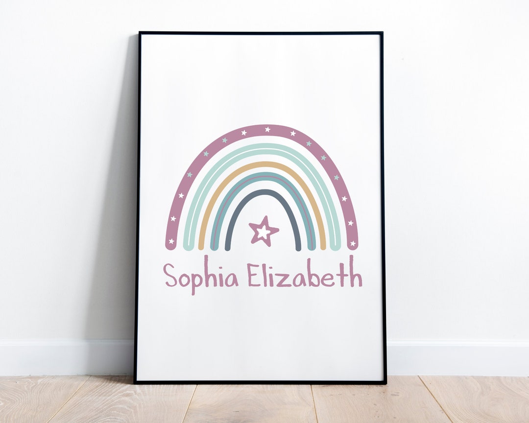 Star Name Printable Rainbow Design | Custom Name Decor | Personalize ...