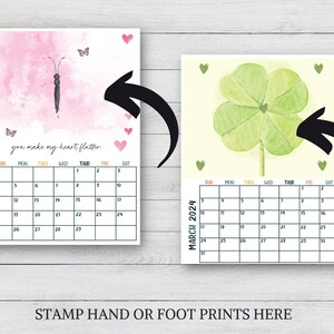 2024 12 Month Handprint Calendar, DIY Kid Toddler Baby Craft, Calendar ...
