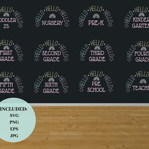 Hello Back to School Bundle, SVG School Pack, First Day of School Svg ...