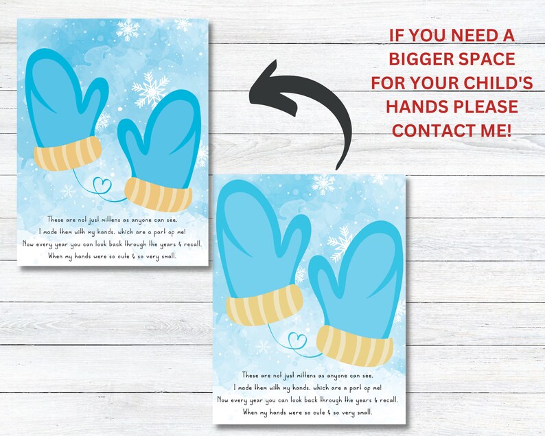 Winter Mittens Handprint Art DIY Kids Crafts Mittens - Etsy