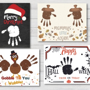 4 Holiday Bundle Handprints Footprints, Fall Craft, Thanksgiving ...