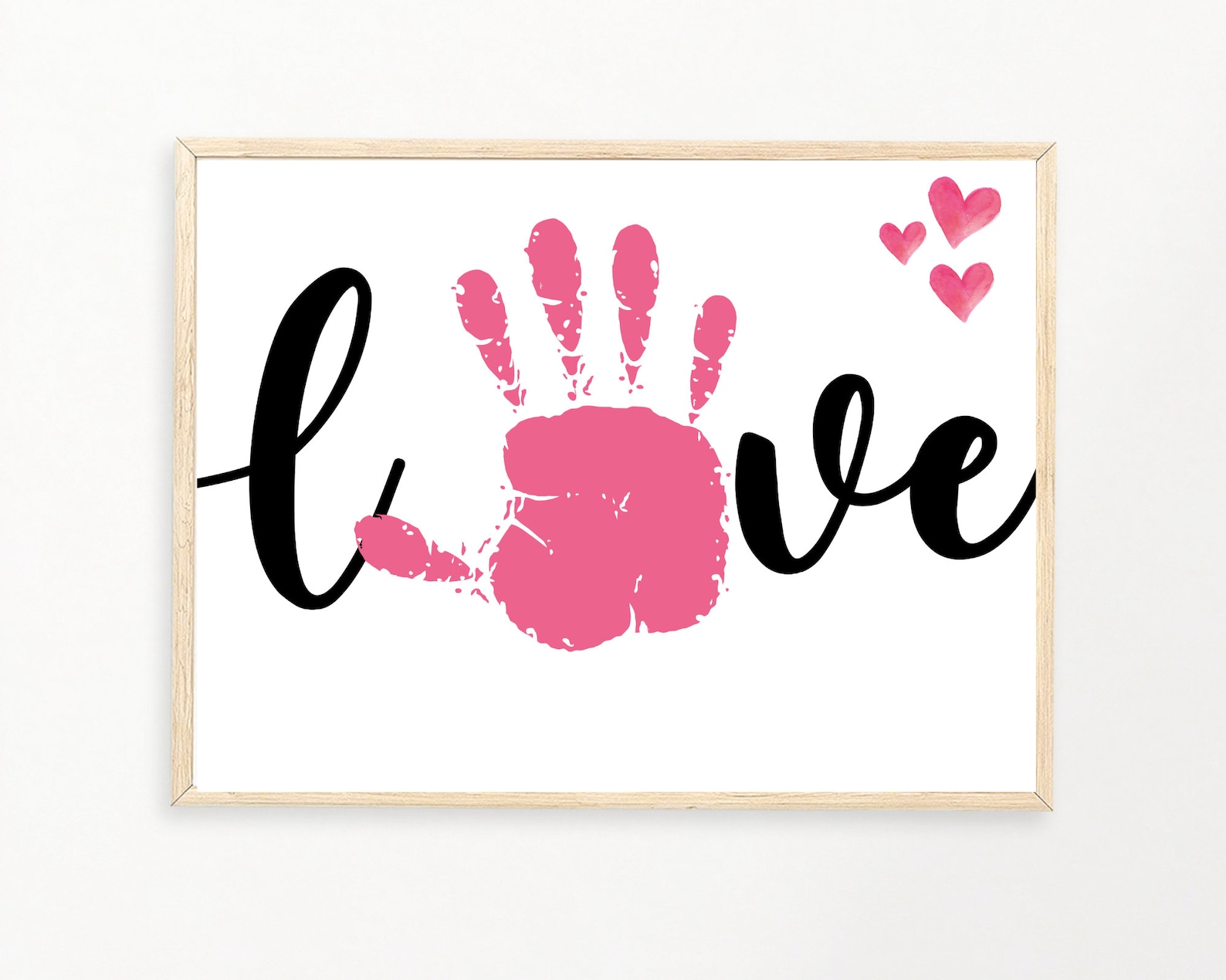 Love Watercolor Hearts Handprint Art Baby Toddler Kids Art - Etsy