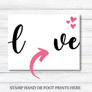 Love Watercolor Hearts Handprint Art, Baby Toddler Kids Art Crafts ...