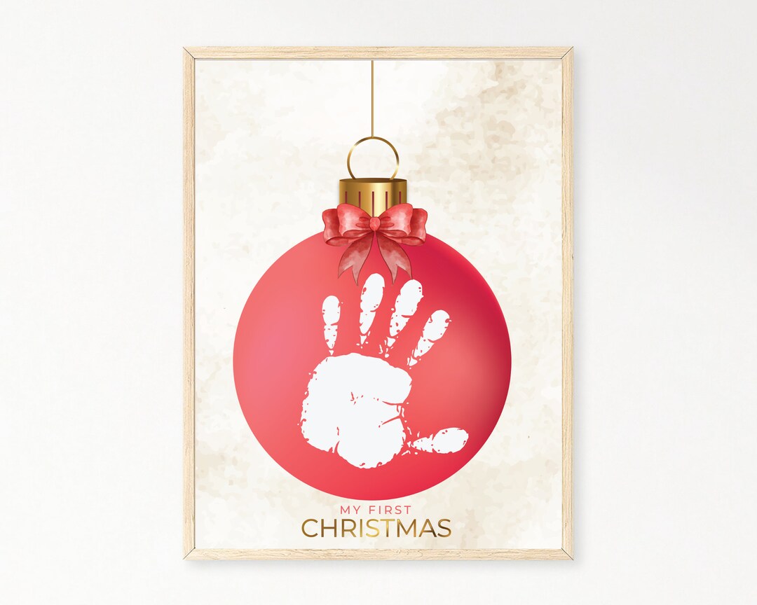 My First Christmas Ornament Handprint Art, Xmas Printable, Christmas ...