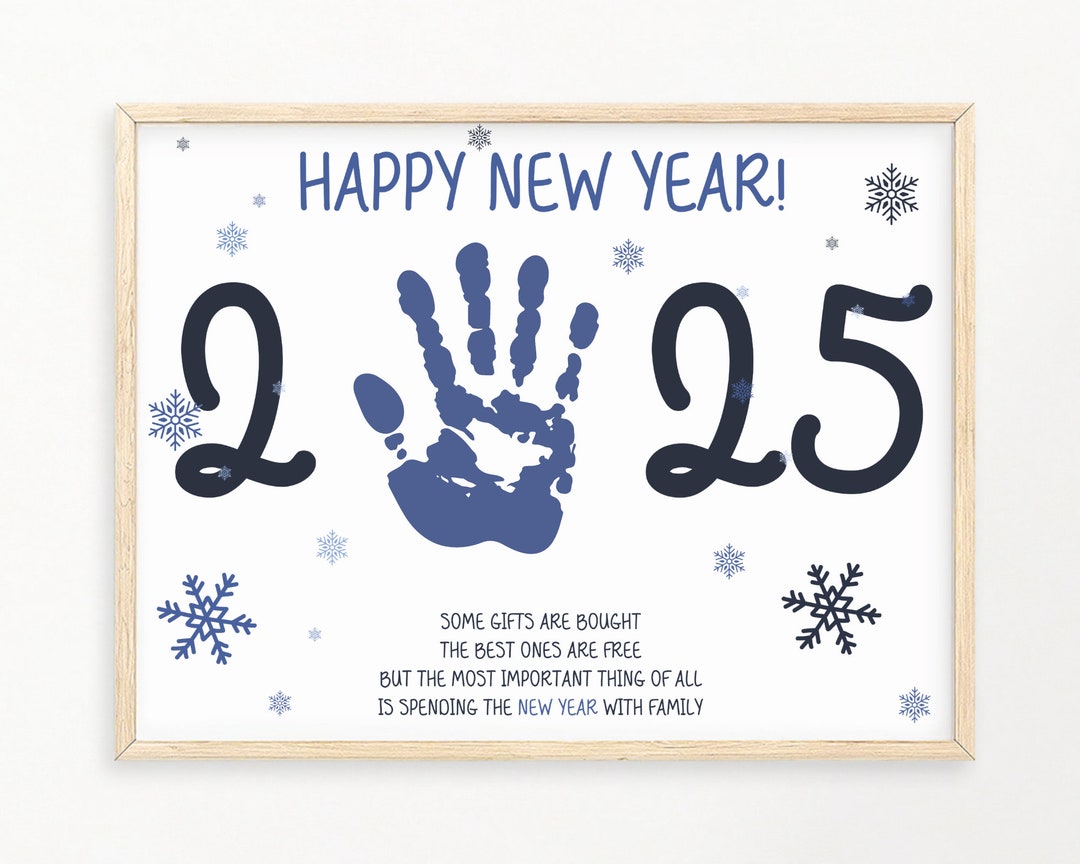 2025 New Year Handprints, Baby Toddler Kids Art Crafts, First Year ...