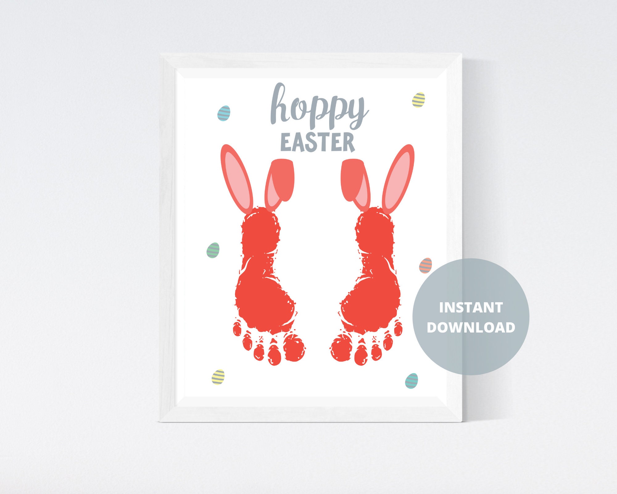 Hoppy Easter Card, Easter Handprint Footprint Art, DIY Toddler Activity ...
