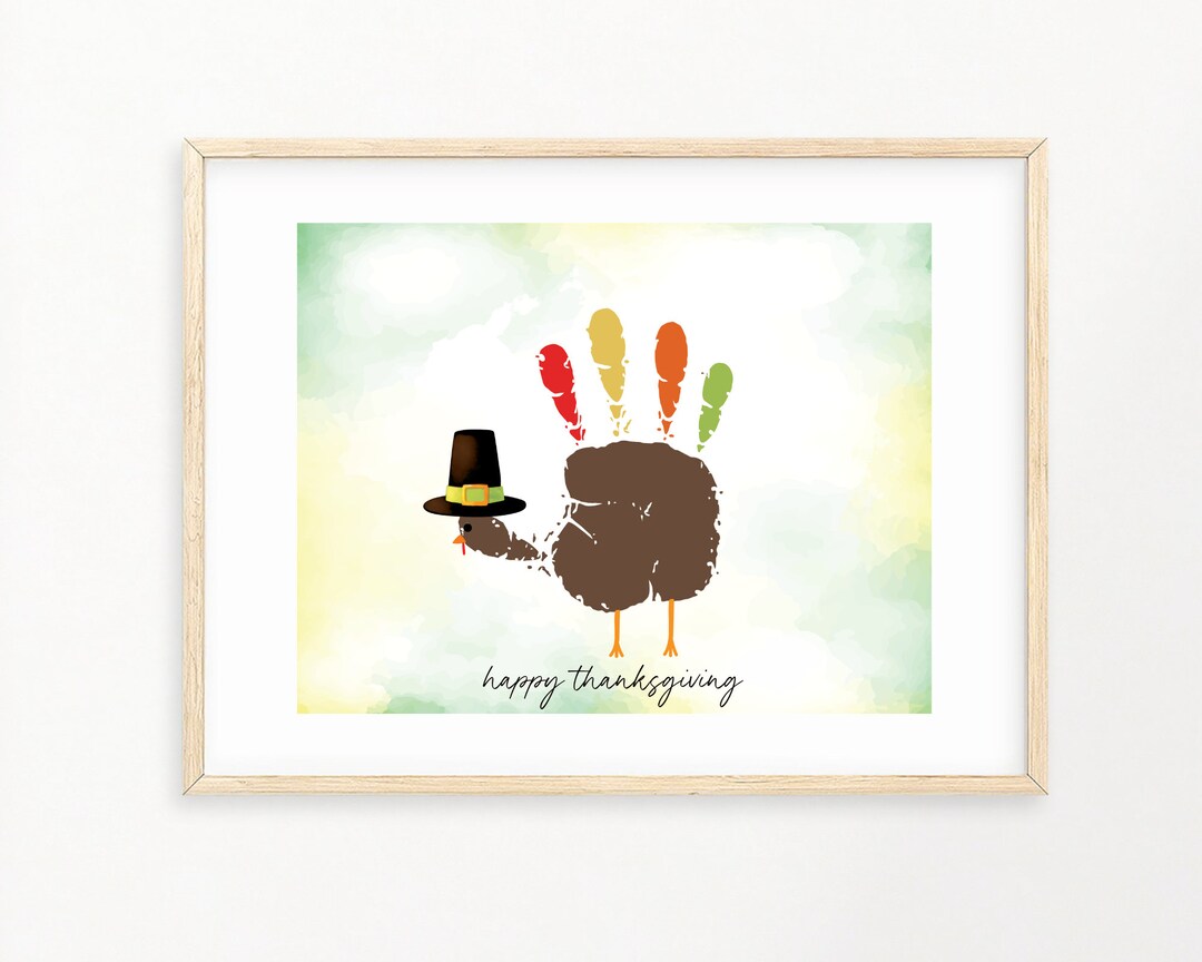 Happy Thanksgiving Handprint Art, DIY Kids Craft, Turkey Handprint ...