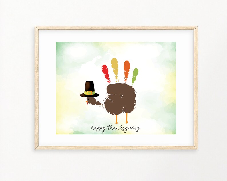 Happy Thanksgiving Handprint Art DIY Kids Craft Turkey - Etsy