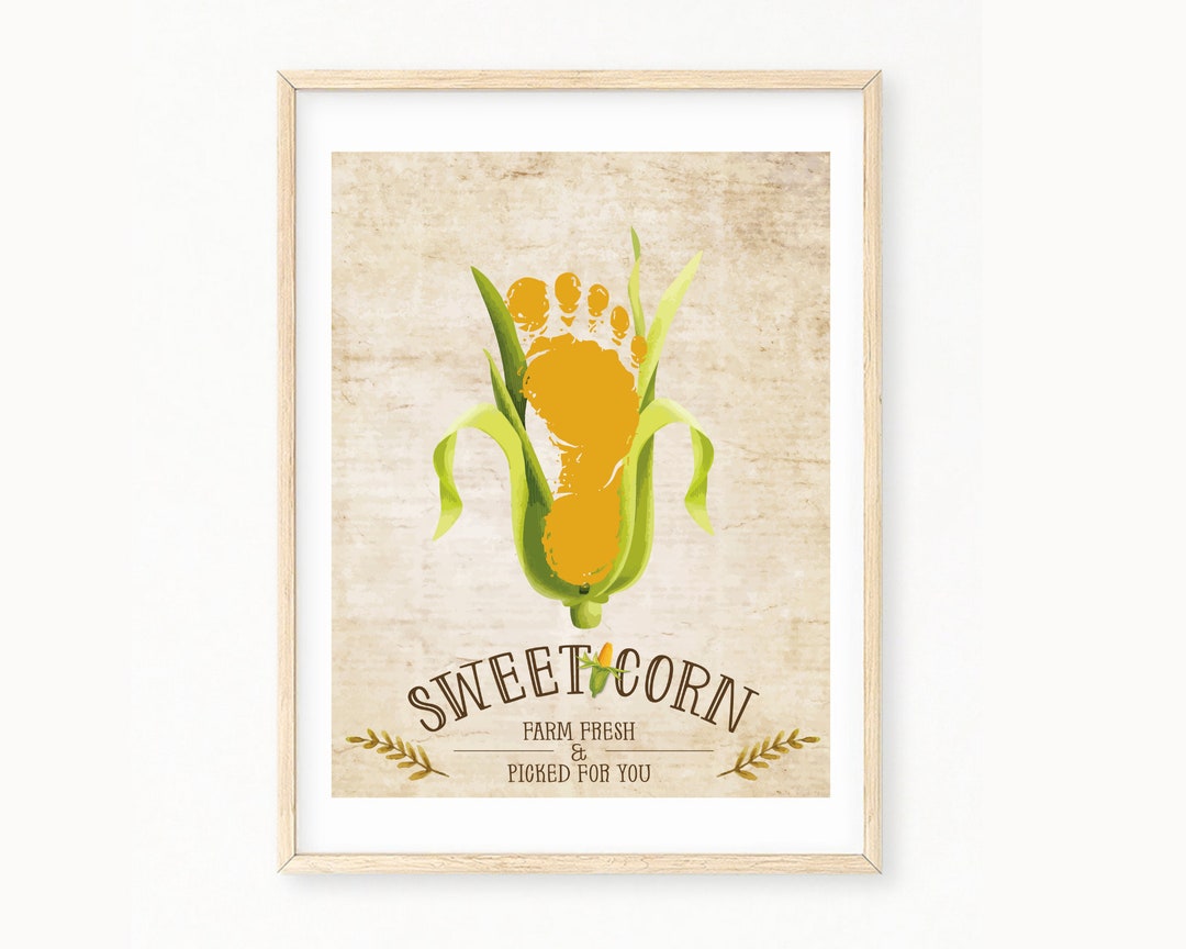 Sweet Corn Farm Fall Footprint Art, Baby Toddler Kid Art Craft, DIY ...