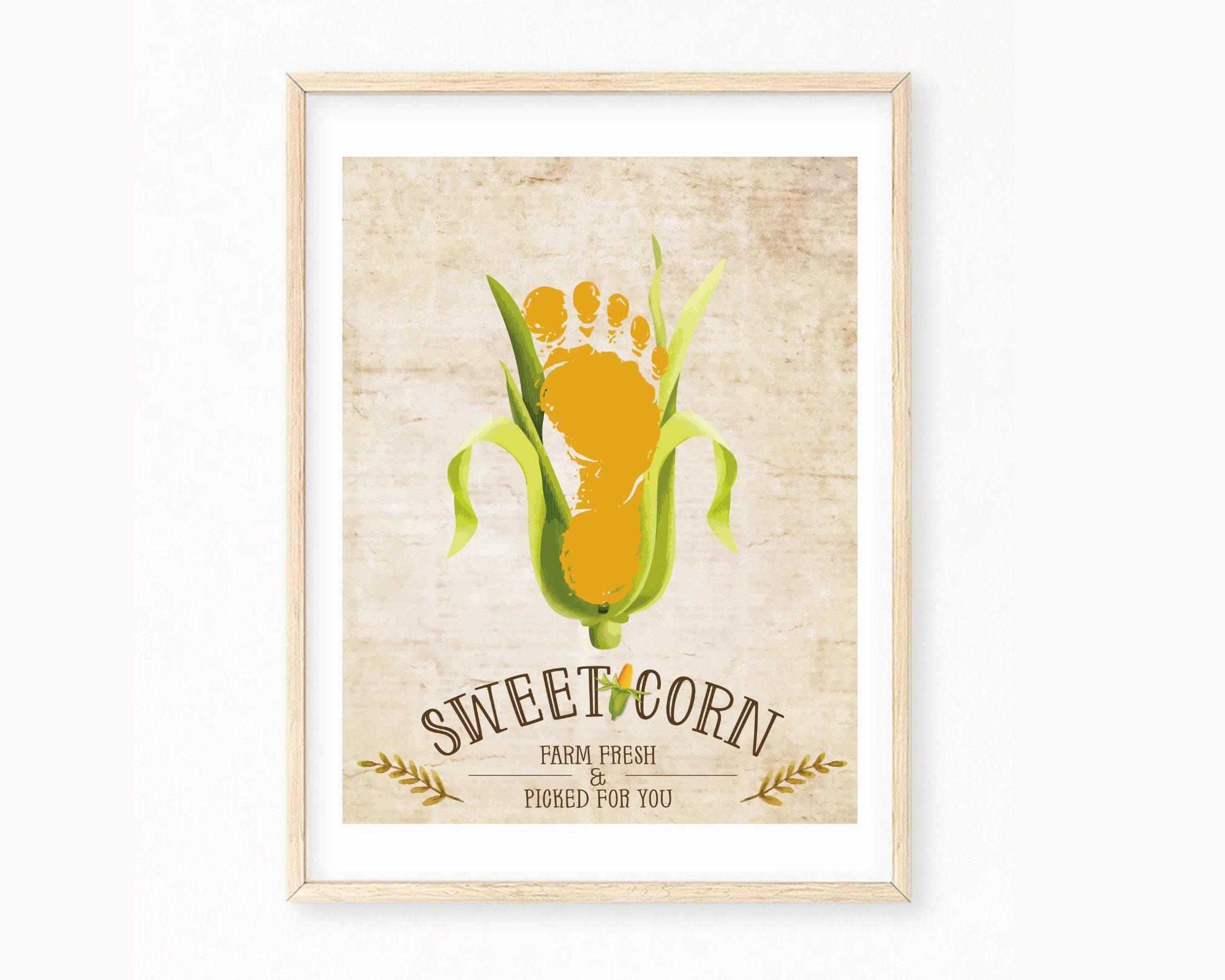 Sweet Corn Farm Fall Footprint Art Baby Toddler Kid Art - Etsy