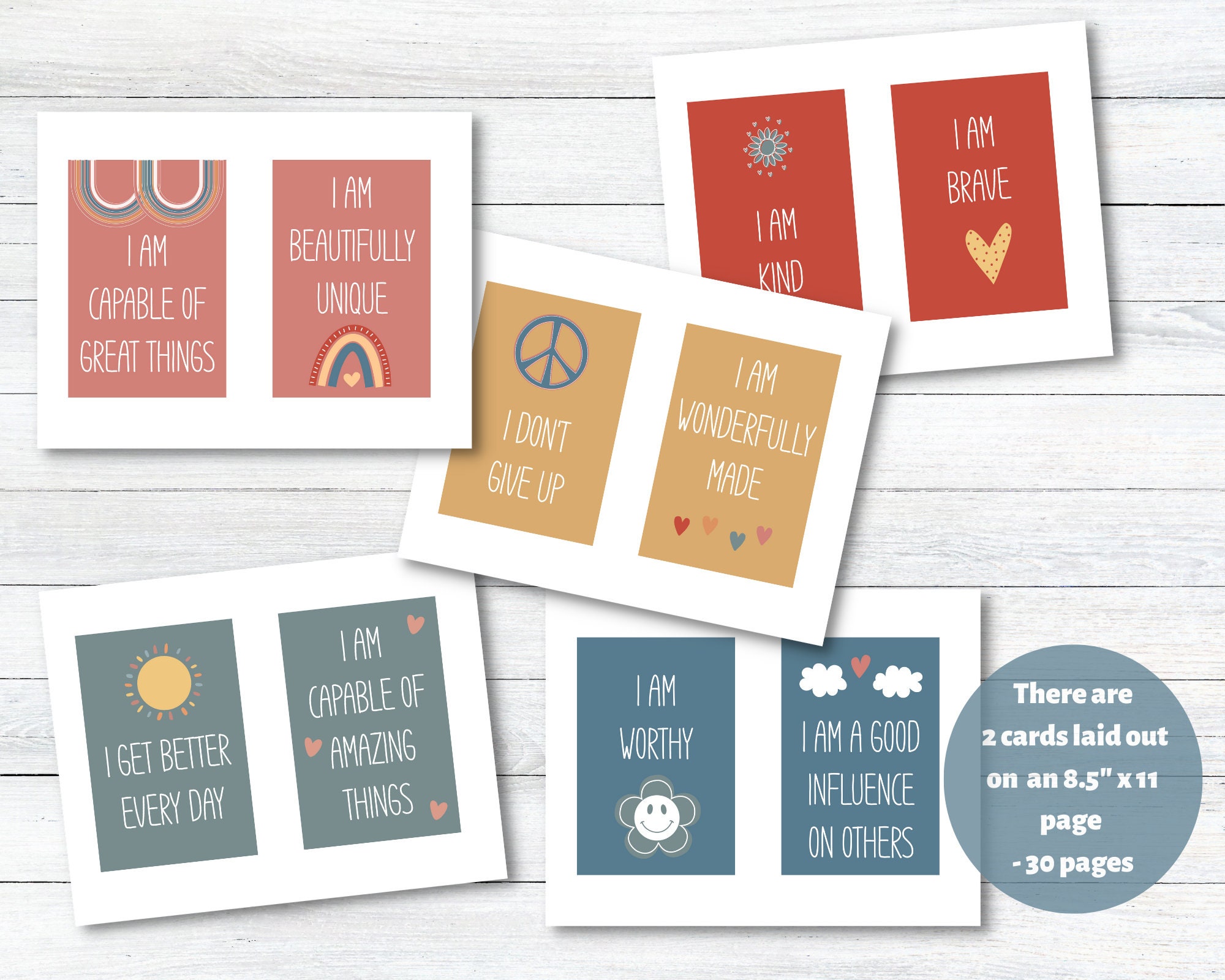 60 Positive Affirmation Cards for Kids Motivational Cards - Etsy