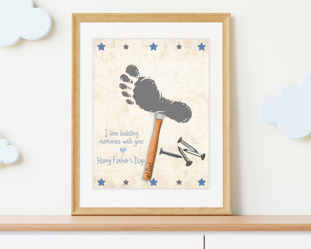 I Love Building Memories With You Dad Handprint Art, Father's Day Craft ...