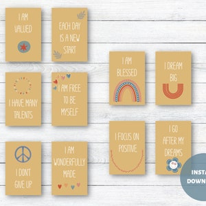 60 Positive Affirmation Cards for Kids, Motivational Cards Bundle ...