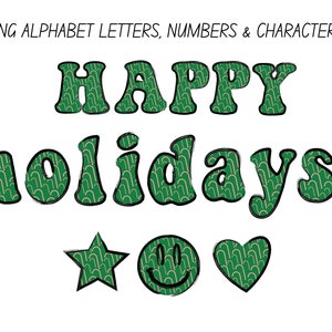 Christmas Candy Cane PNG Letters Pack, Holidays Printable PNG ...