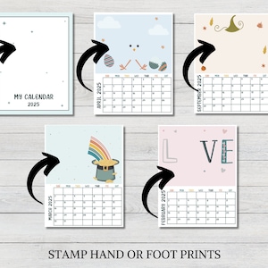 2025 12 Month Handprint Calendar, DIY Kids Toddler Baby Craft, Calendar ...