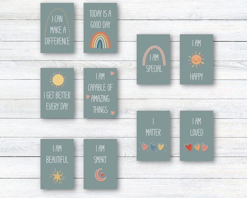 60 Positive Affirmation Cards for Kids Motivational Cards - Etsy