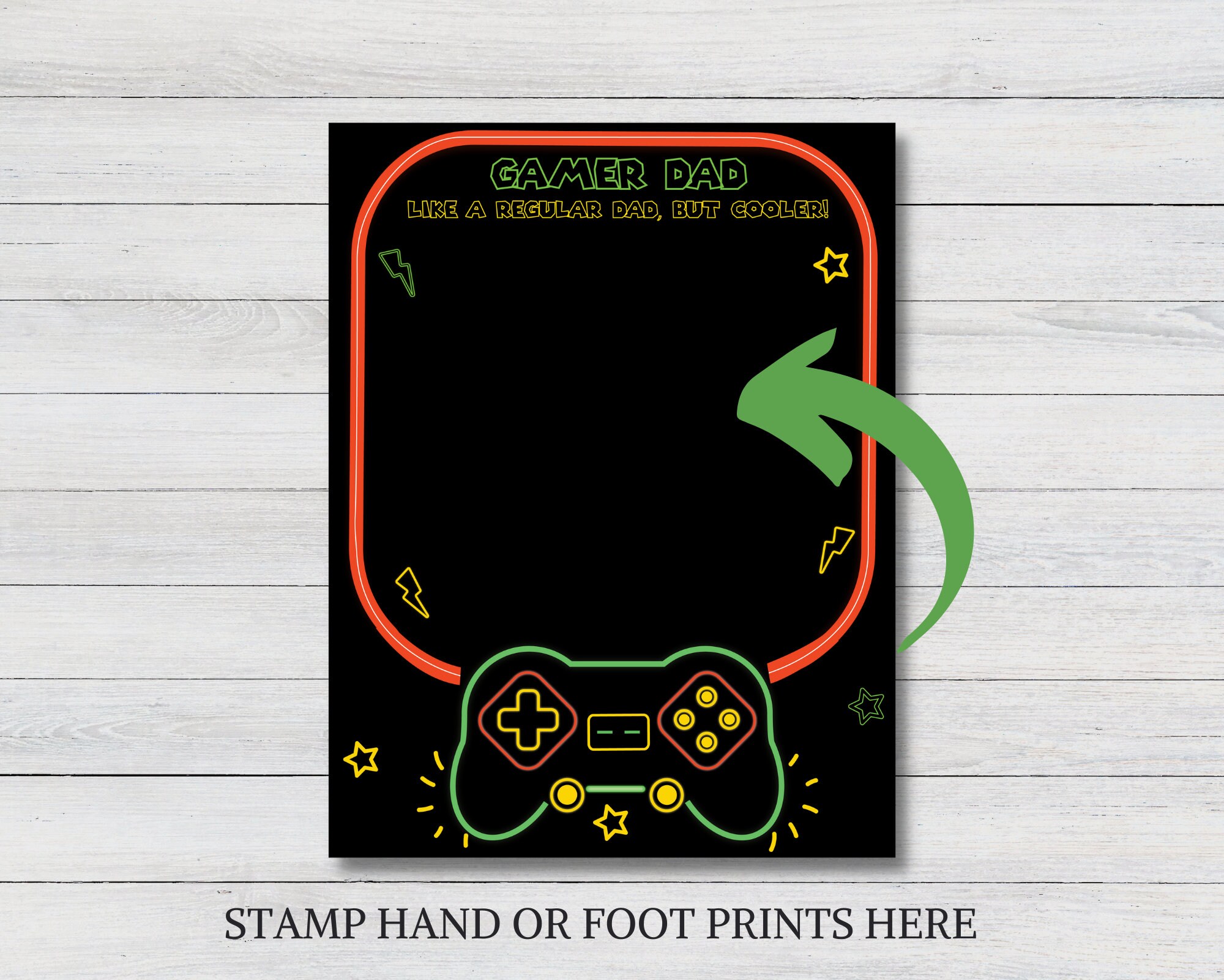 Video Gamer Dad Handprint Father's Day Handprint Baby - Etsy