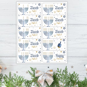 Set of 10 Personalized Hanukkah / Chanukah Stickers | Hanukkah Gift ...