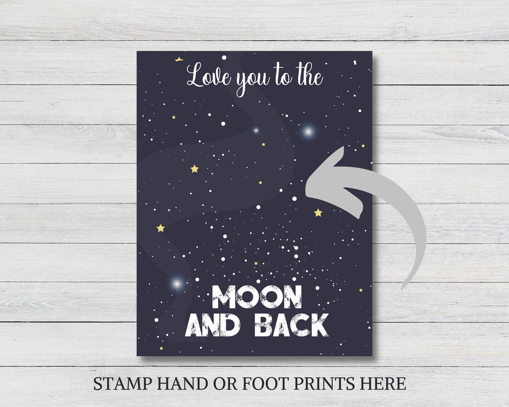 Love You to the Moon and Back Handprint Craft Baby Toddler - Etsy