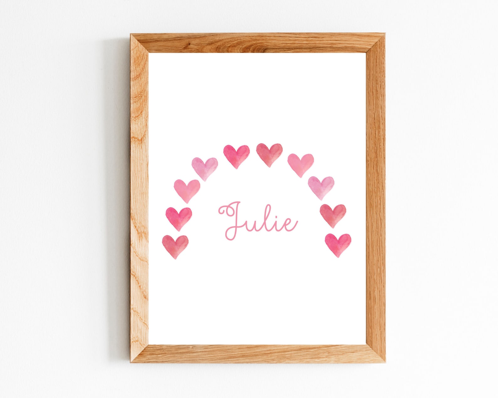 Custom Name Design Rainbow Heart Art Print | Color Options | Rainbow ...