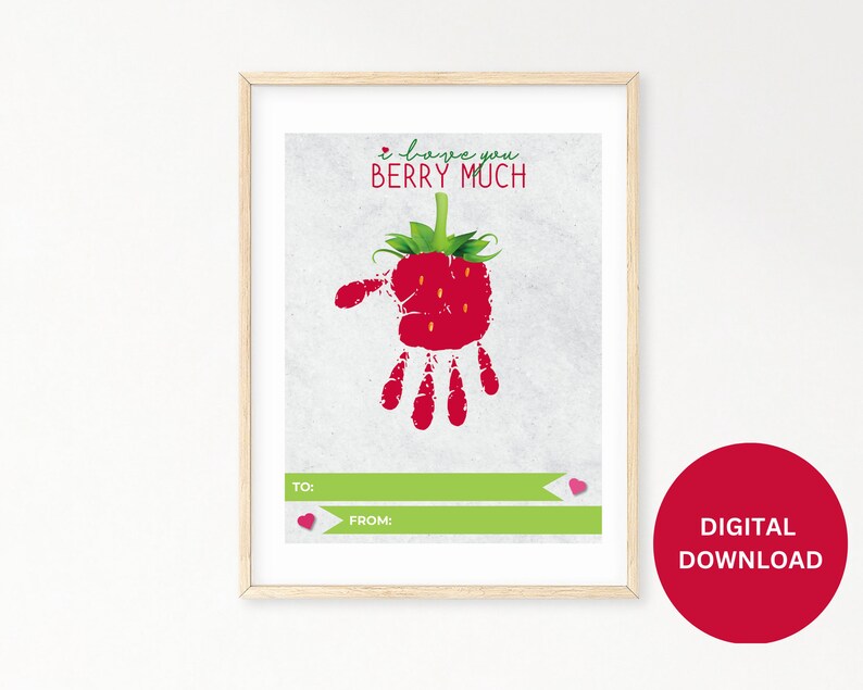 I Love You Berry Much Handprint Art, Baby Toddler Kids Handprint Art ...